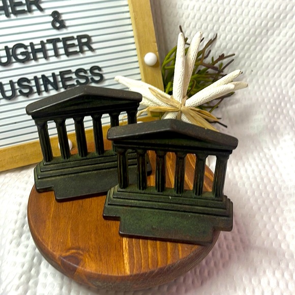 Accents | Vintage Pair Of Cast Iron Greek Roman Temple Parthenon ...